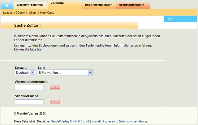 Die Zolltarife