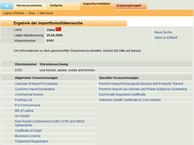 Importformalitäten